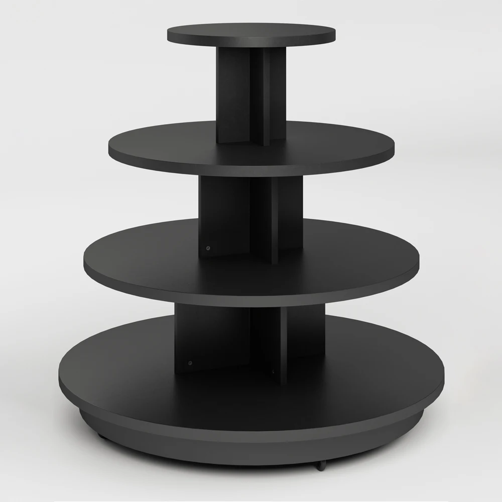 HIKUYA 4 Tier Round Wood Display Table With Casters| Alibaba.com
