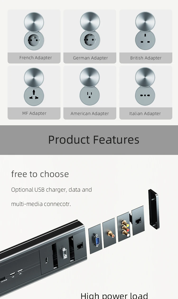 250v Power Rail Wall Mounted Special For Television And Bedroom Multi ...