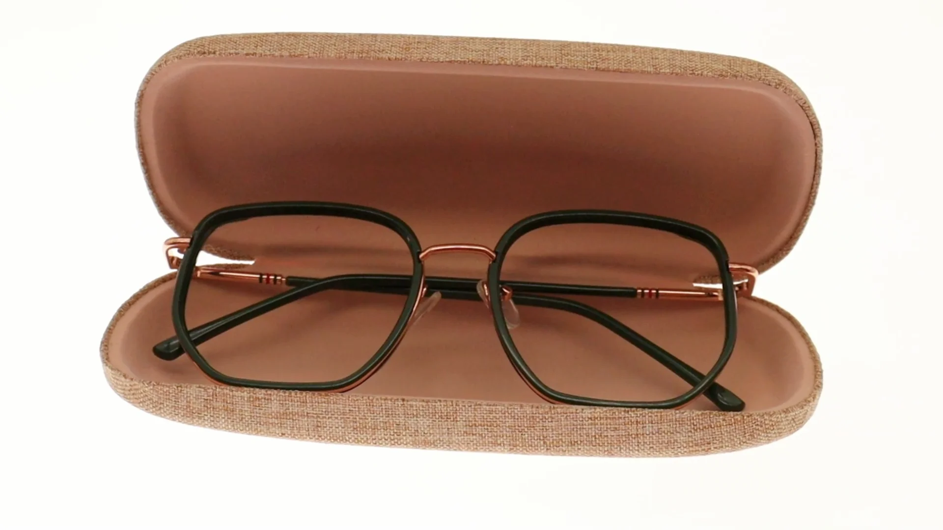 Hard Shell Eyeglasses Case Protector Linen Fabrics Large Concise ...