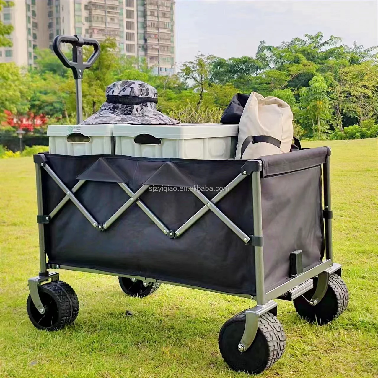 2023 Folding Electric Trolley Camping Carts 4 Wheel Camping Carts Long ...