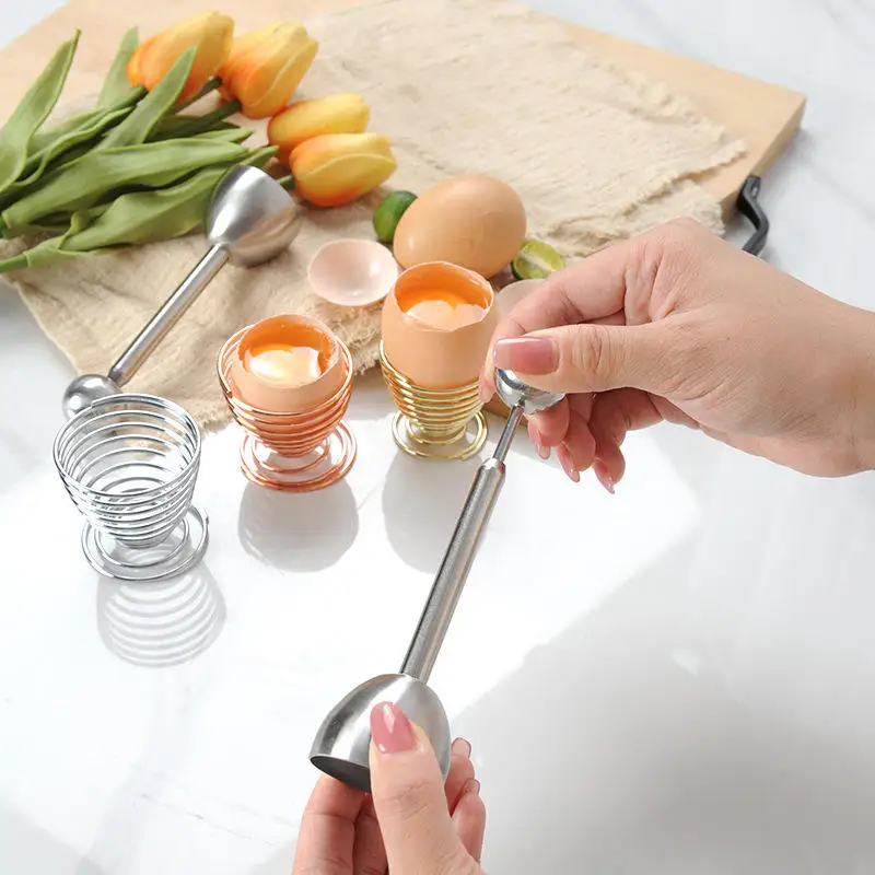 Stainless Steel Boiled Egg Topper Shell Top Cutter Knocker Opener ...