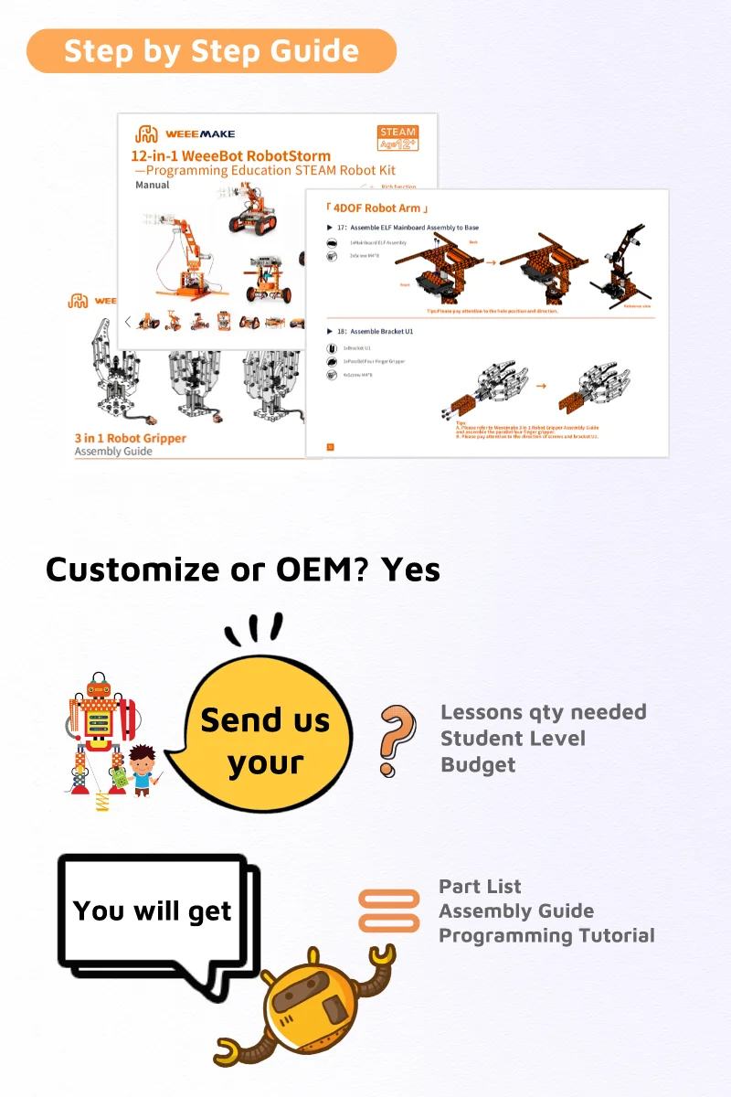 12 in 1 WeeeBot RobotStorm 2.0 STEM Kit for Education, Compatible with ...