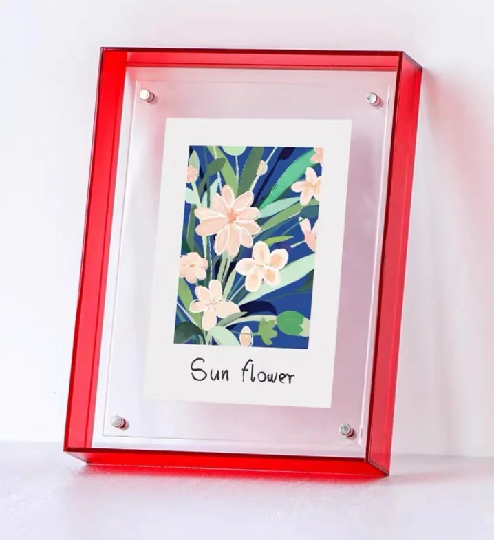 Colorful Modern Desktop Acrylic Photo Frame - Free Standing