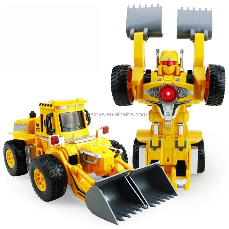Transforming Bulldozer Robot Toy Remote Control Car Toys Robot RC Car ...