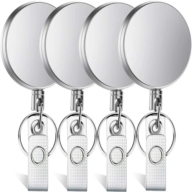 4cm Metal Badge Reel - Retractable Key Chain with ID Holder