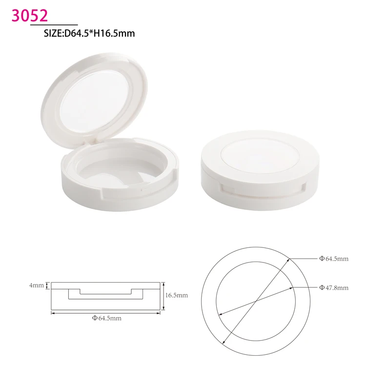 OMI Wholesale White Round Plastic Foundation Powder case Blush ...