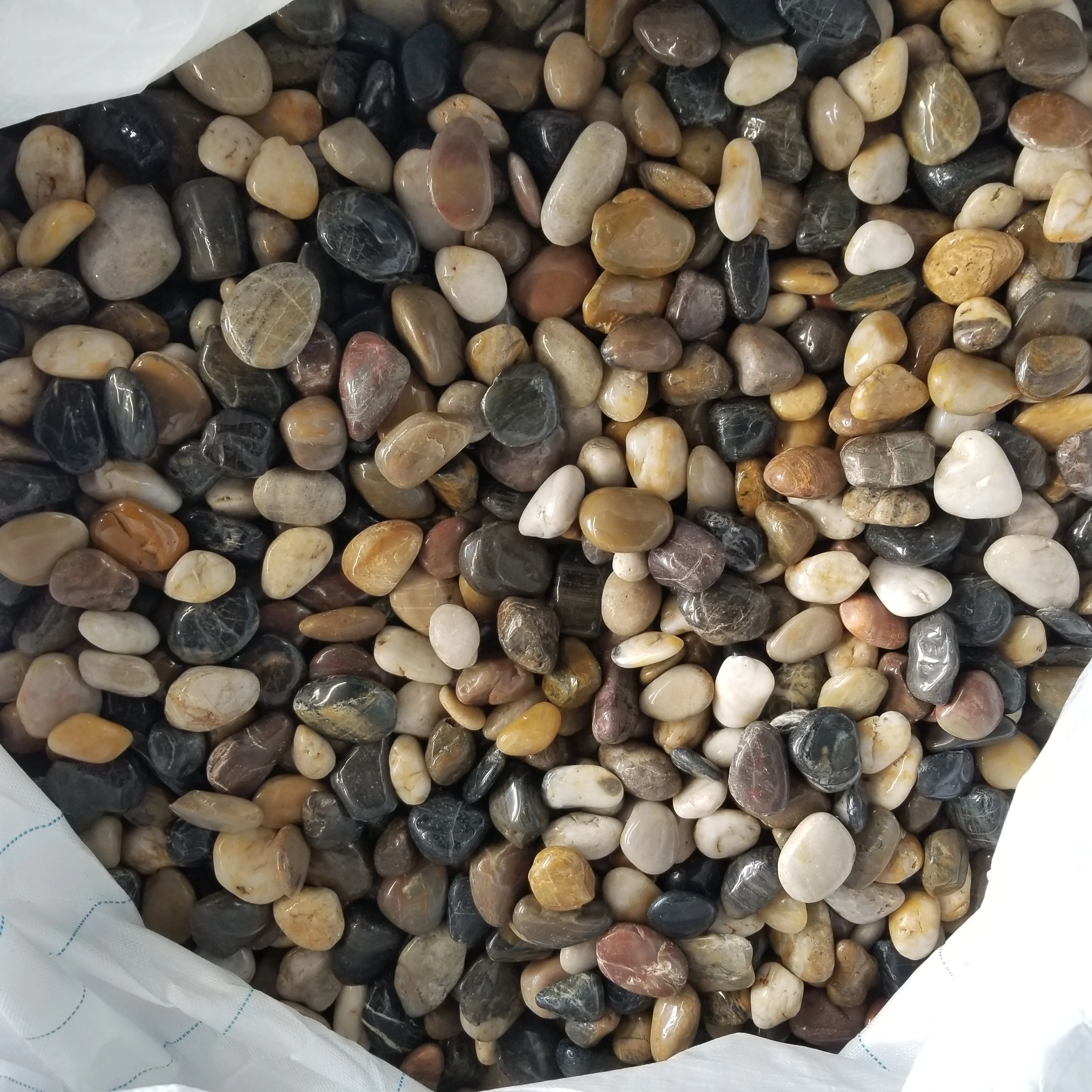 Natural Stone Polished Mixed Color Decorative River Stone Pebble - Buy ...