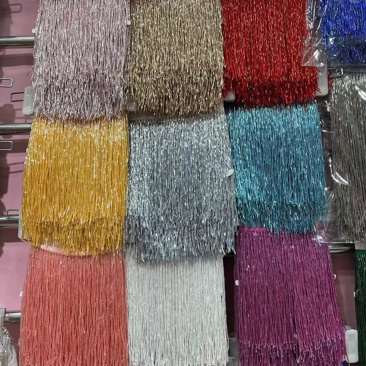 30 cm bugle beads edging fringe tassel for decorative in trims chain in ...