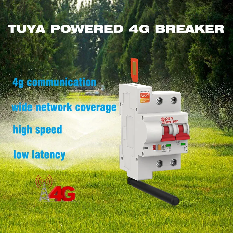 2P 63A Smart Remote Control 4G Mcb Circuit Breaker - OPEN