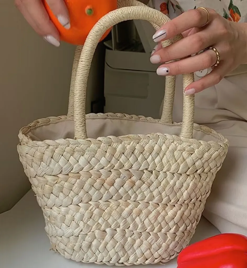 Summer New Women's Handbag Corn Husk Bag Pastoral Style Photo Woven Bag ...