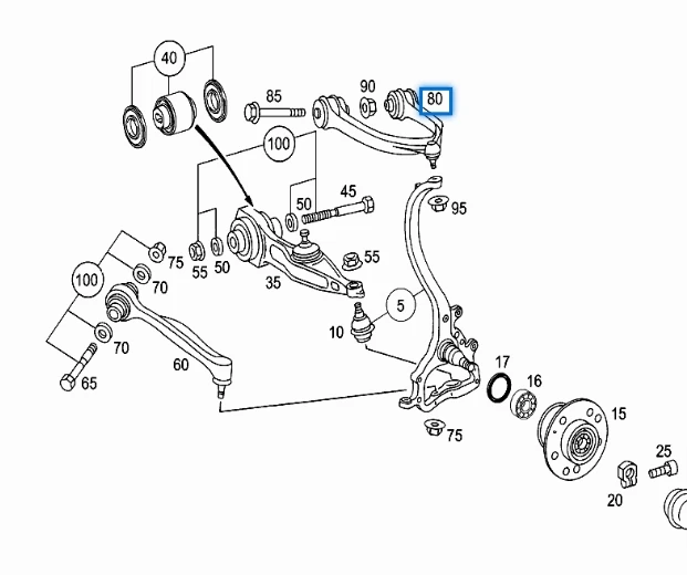 2203309307 For The Mercedes-benz W220 Left Lateral Control Arm Upper ...