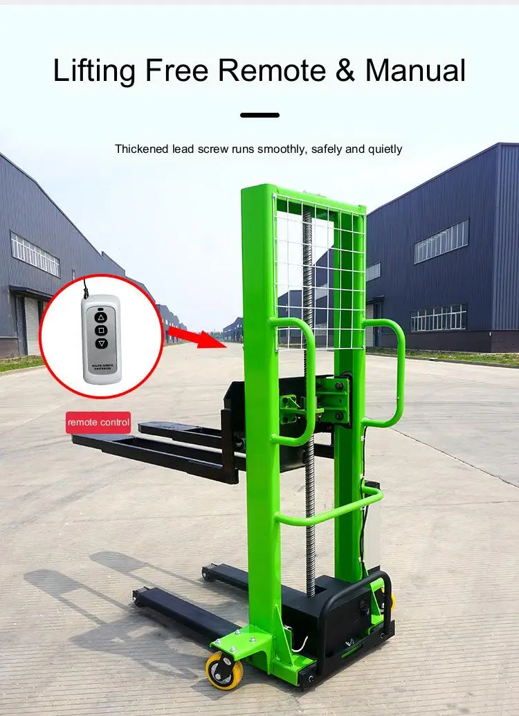 Lifting 500kg Semi Electric Self Loading Forklift Stackers