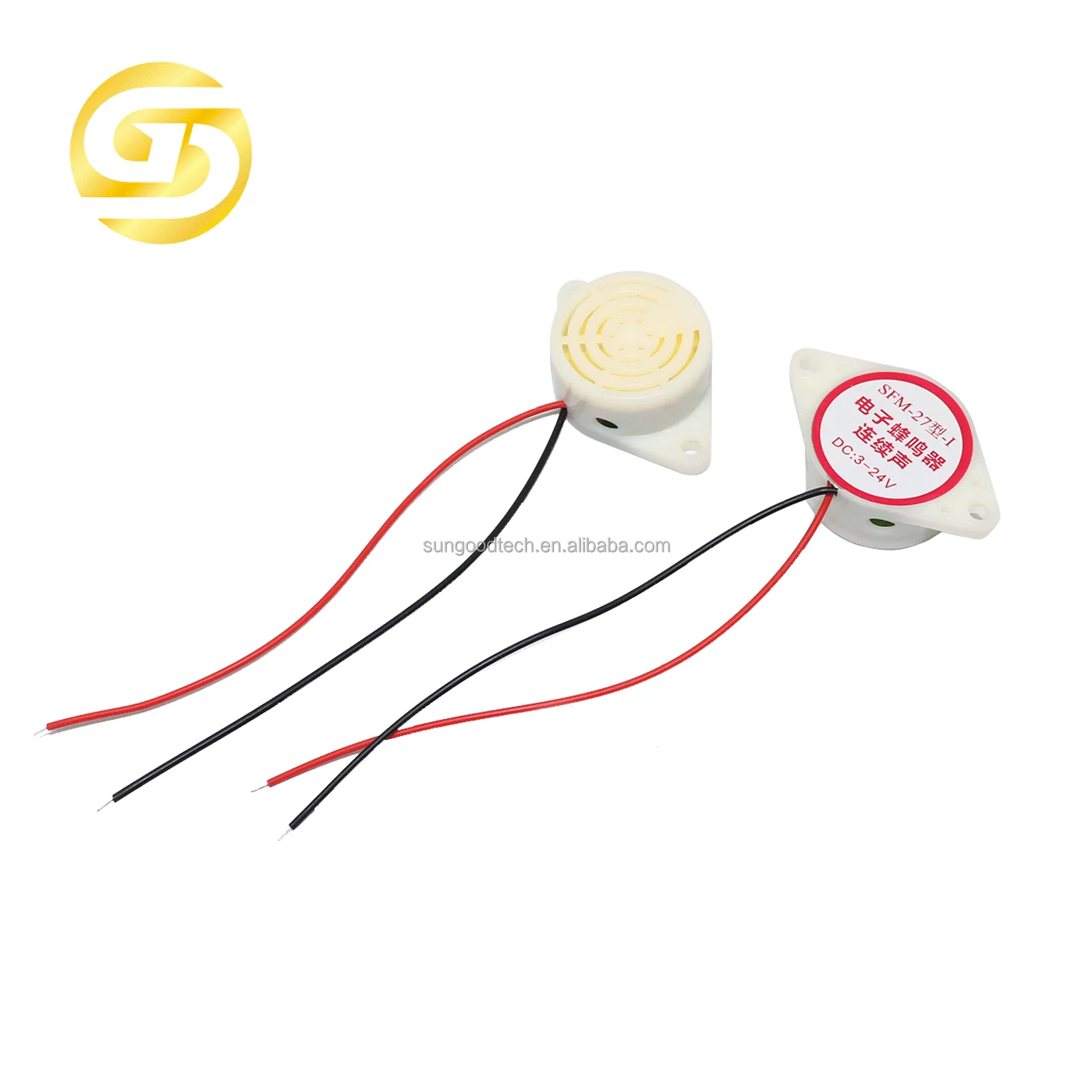 3015 Piezo Buzzer Dc 3-24v White Color Continuous Sound Sfm-27-i 30 ...