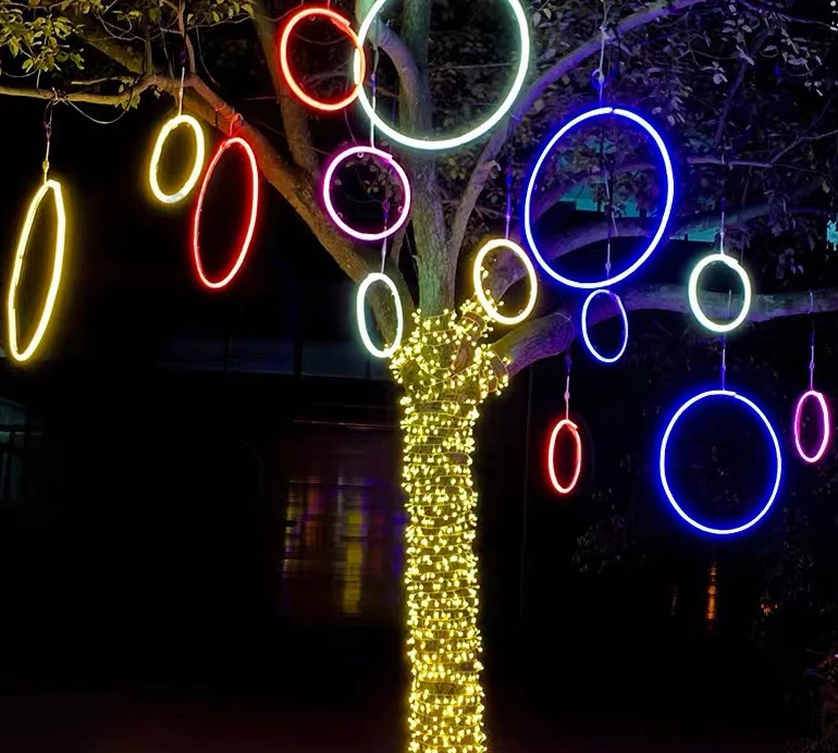 15w Rgbw Tree Ring Lights Decorative Circle Outdoor Ip65 Waterproof ...