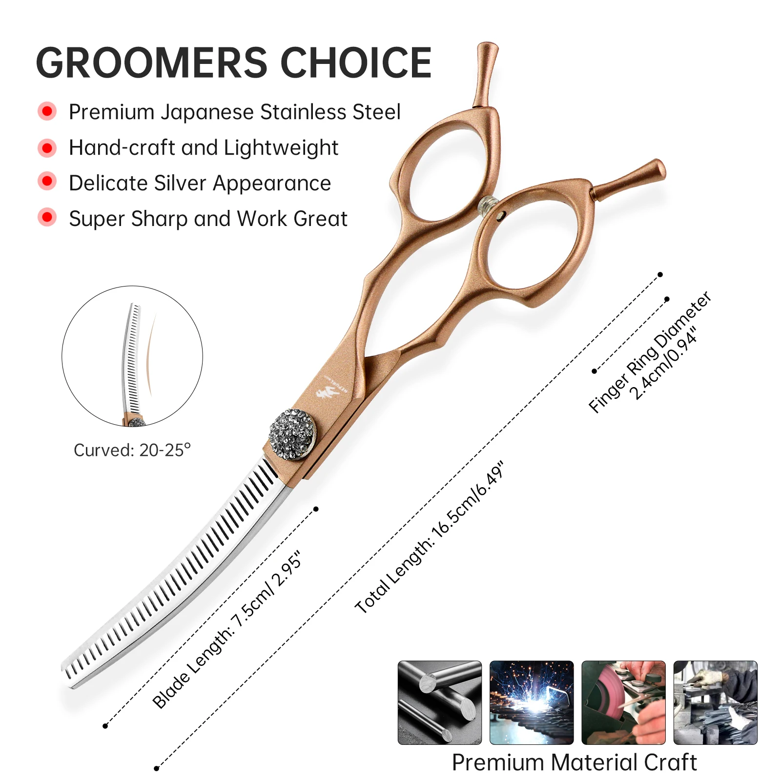 6.5inch Japan 440c Curved Fishbone/Dense Scissors Paint Shaped Scissors ...