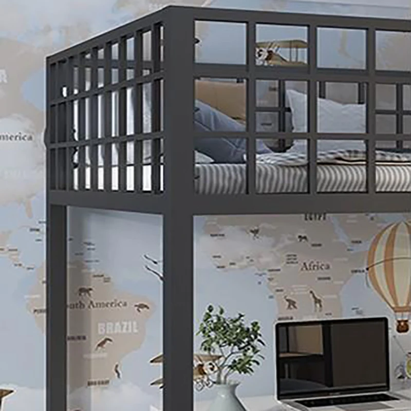 Wrought Iron Double Loft Duplex Bed - Space-Saving Design