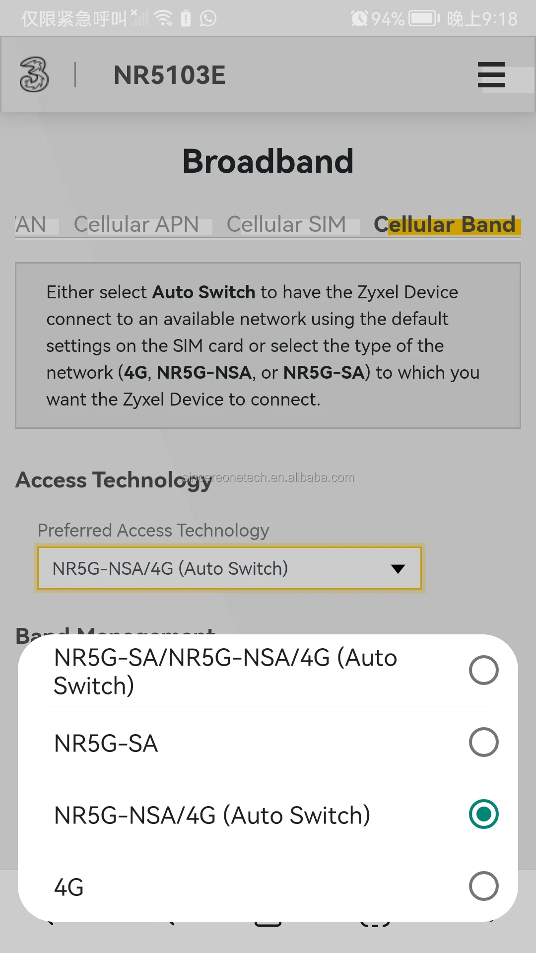 Zyxel 5g Router NR5103E Indoor WI-FI 6 Home Router Support SA & NSA ...