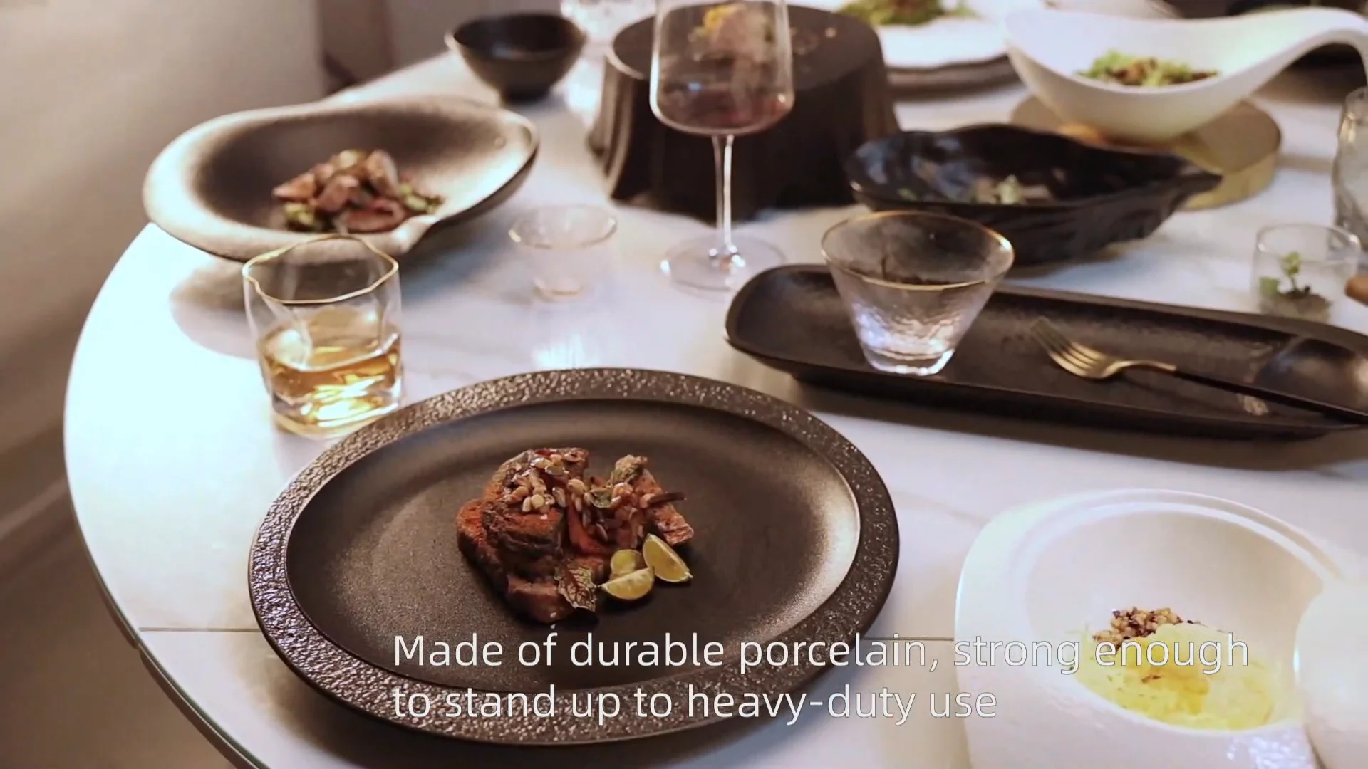 Ceramic Dinnerware Dinner Set Stock Vajilla Irregular Matt White Black ...