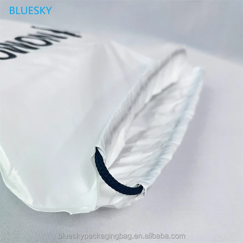Custom Eco Friendly Drawstring Plastic Poly Bag With Logo Waterproof PE ...