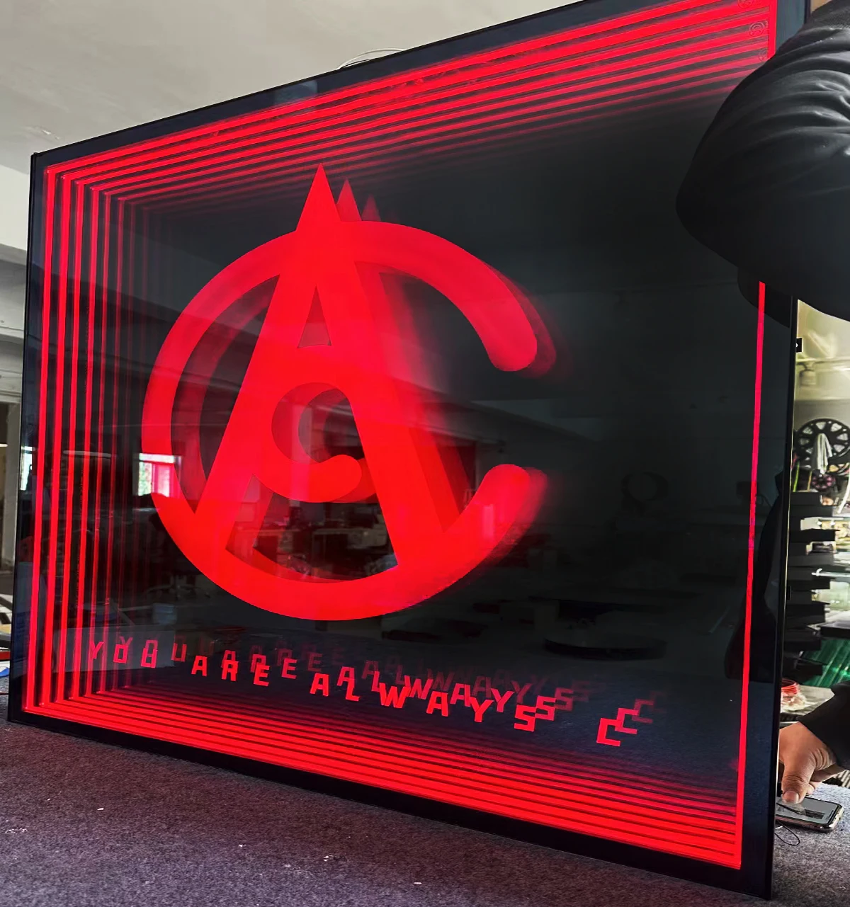 Customized Signature English Alphabet Thousand Layer Mirror Luminous ...