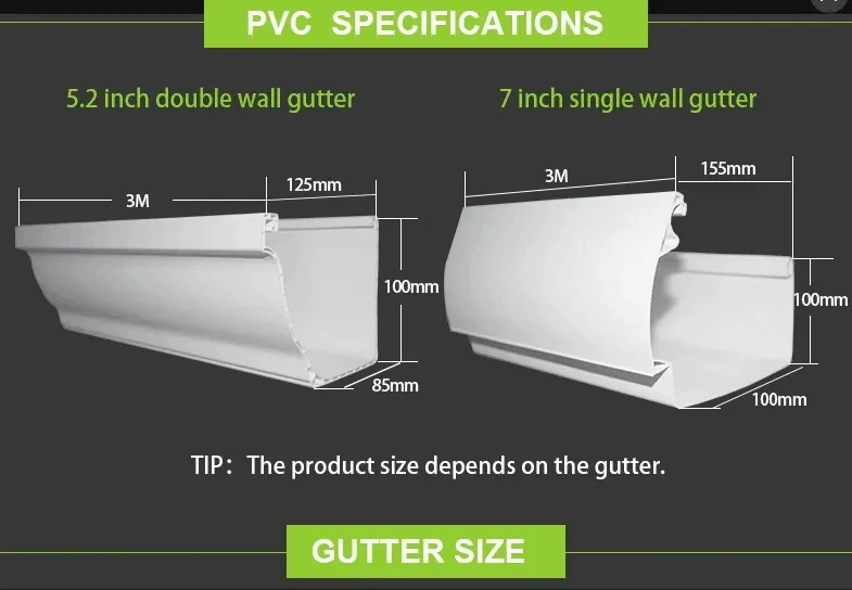 Durable UPVC Rainwater Gutter System | Corrosion-Resistant Square ...