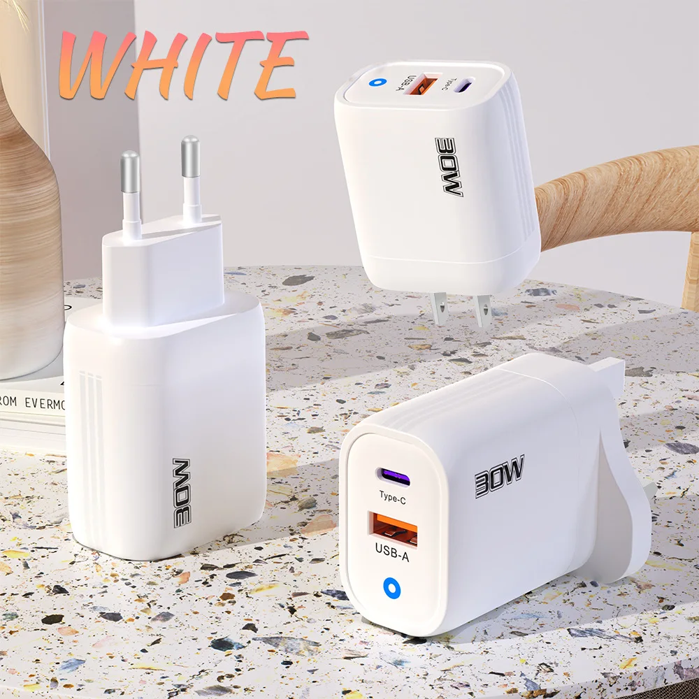 Oem 30w Pd+qc3.0 Usb Type C Dual Port Fast Wall Charger Portable Mobile ...