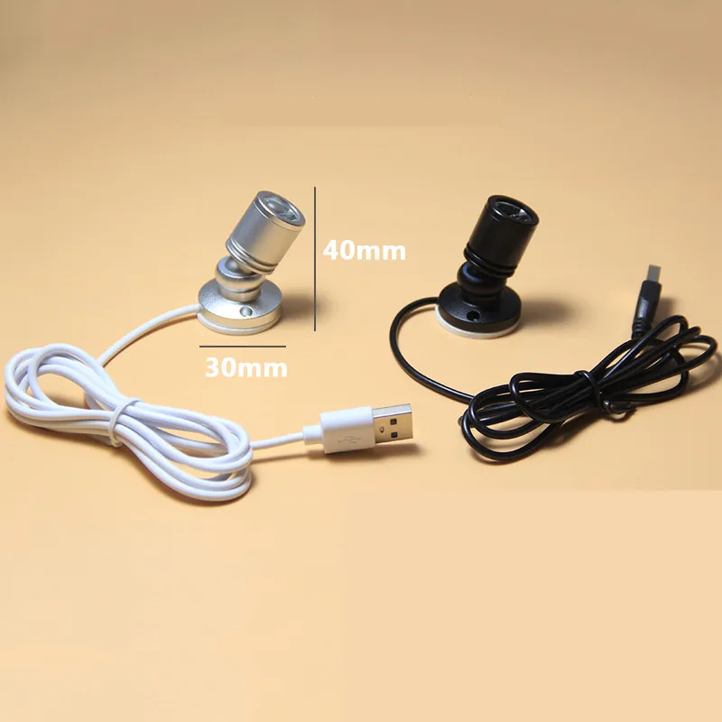 Led Usb Spotlight 3w Dc5v Jewelry Cabinet Showcase Counter Lamp Surface ...