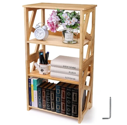 3 Tier Open Shelf Bookcase Bamboo Book Display Rack Book Organizer ...