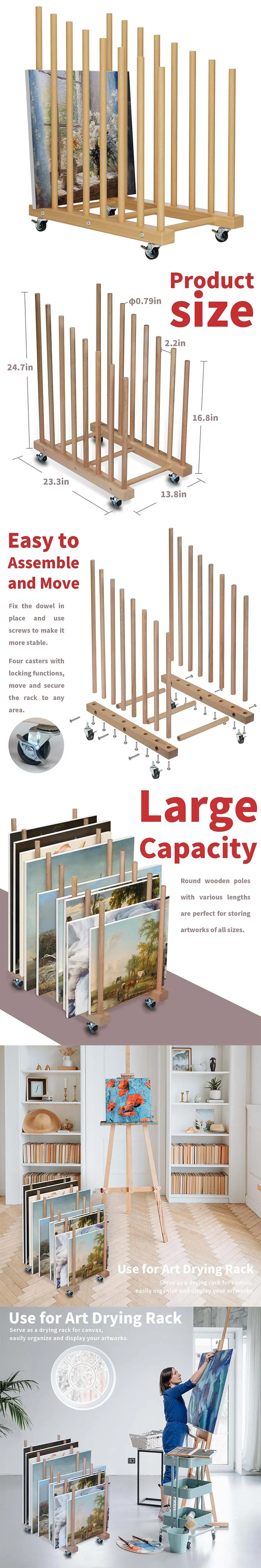Wood Large Print Rack - Creative Storage Solution