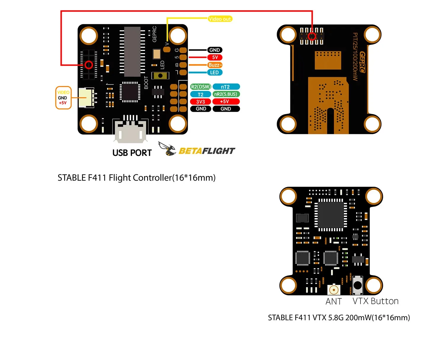 Geprc Stable F411 Electoronics All In One Esc Flight Controller 12a Esc ...