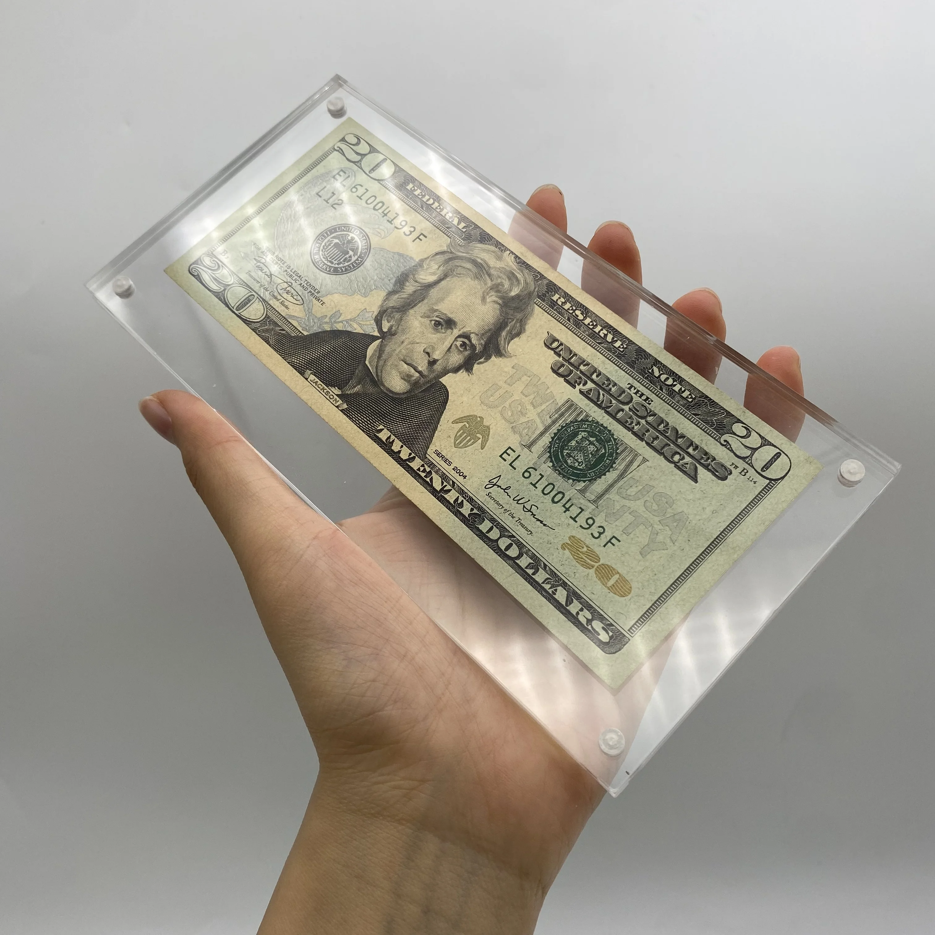 Acrylic Display Dollar Bill Holder - Protect & Showcase