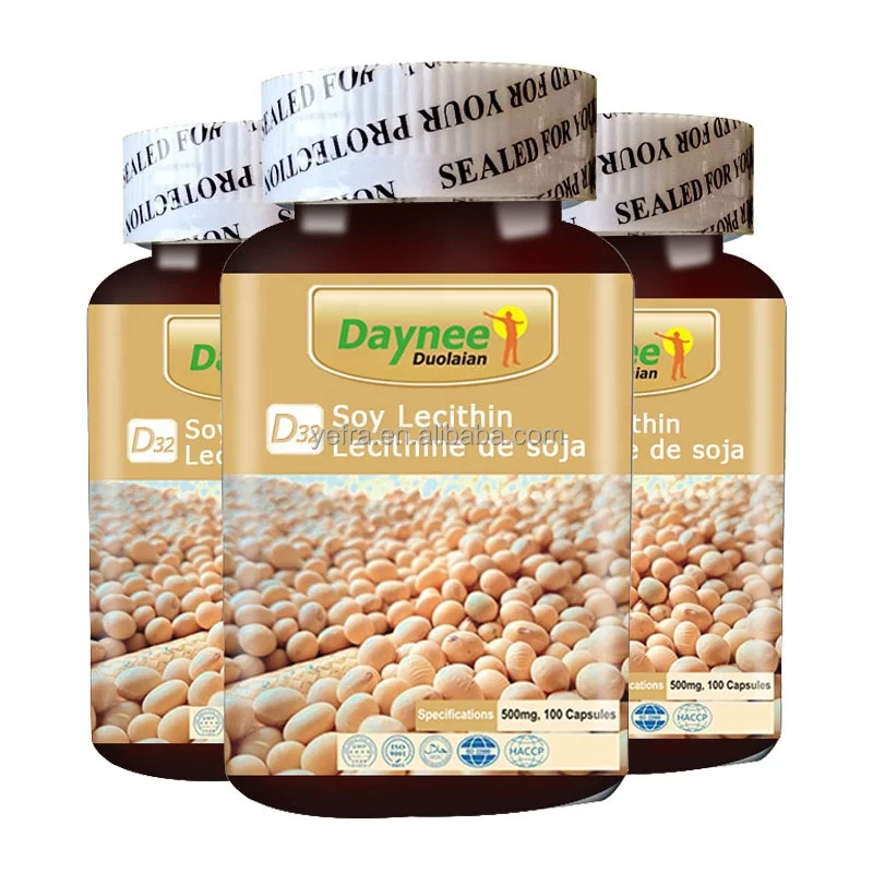 Natural Soy Lecithin lecithine de soja capsule organic Vitamin E C D ...