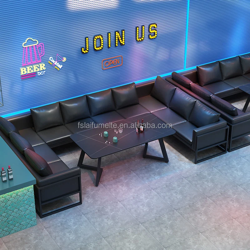 Livemate Modern Black Leather Bar Chairs & Club Sofa OEM | Wholesale