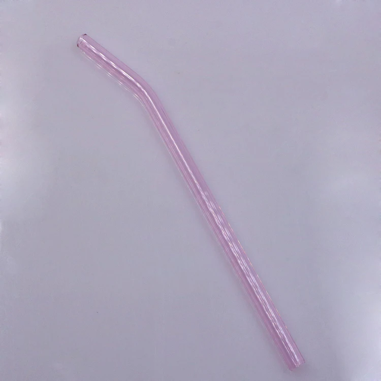 Eco Friendly Reusable Borosilicate Bent Curved Pink Glass Straw - Buy ...
