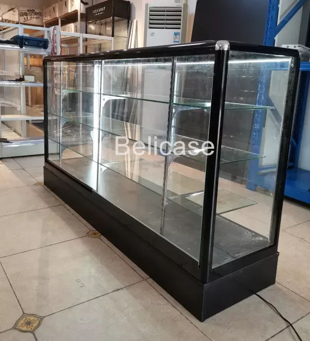 Custom Size Aluminum Glass Display Showcase with LED Lights
