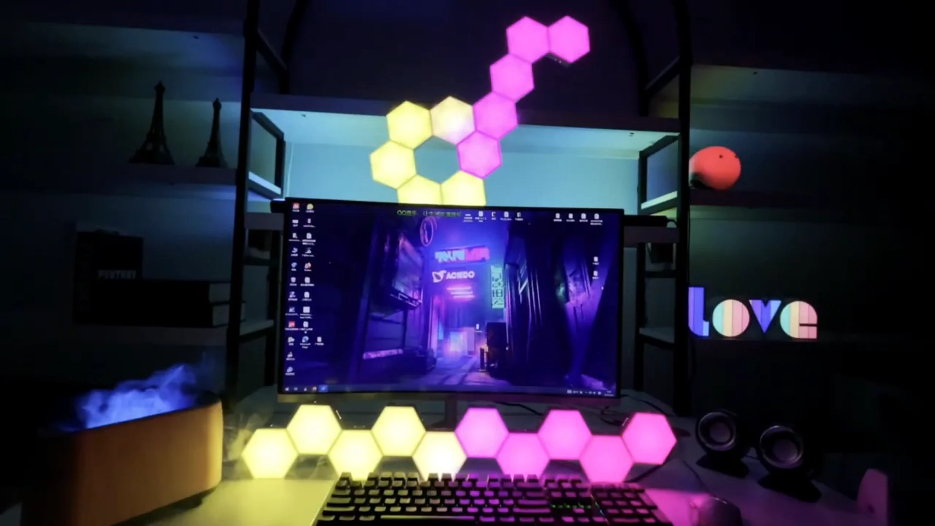 Atmosphere Led Hexagon Lights Remote Controlled Rgb Led Wall Lamp Touch