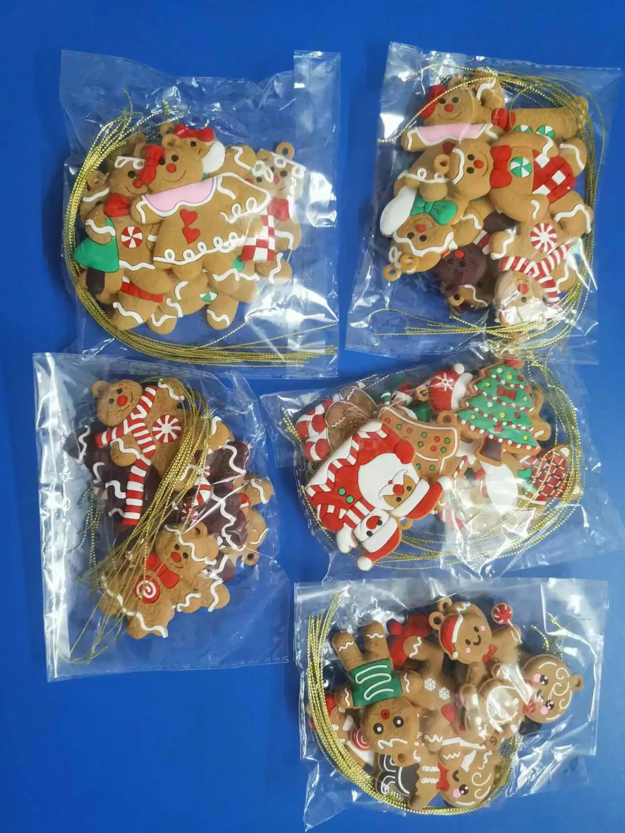 12pcs Gingerbread Man Ornaments For Christmas Tree Plastic Gingerbread ...