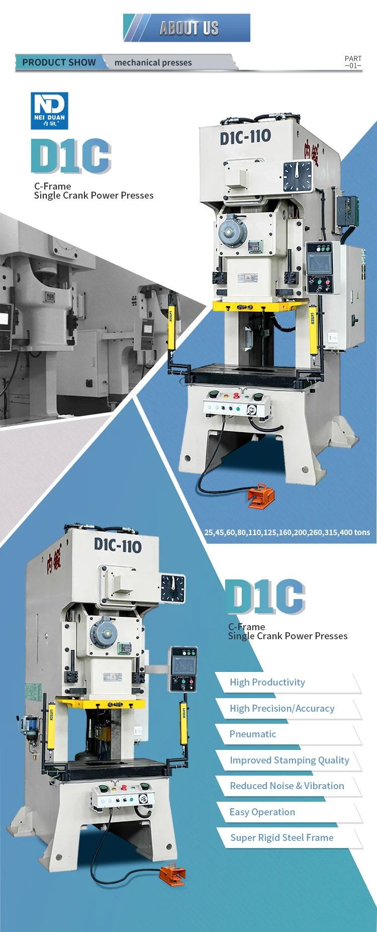High Productivity 22mm Hinges Punch Press Machine from NEI DUAN