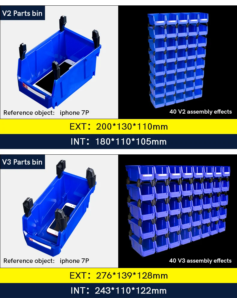 Warehouse Nestable Stackable Plastic Spare Parts Storage Bin - Buy ...