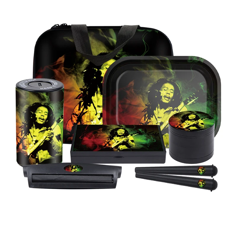Smoking Kit Tobacco Bag With Stash Jar Cigarette Rolling Machine ...