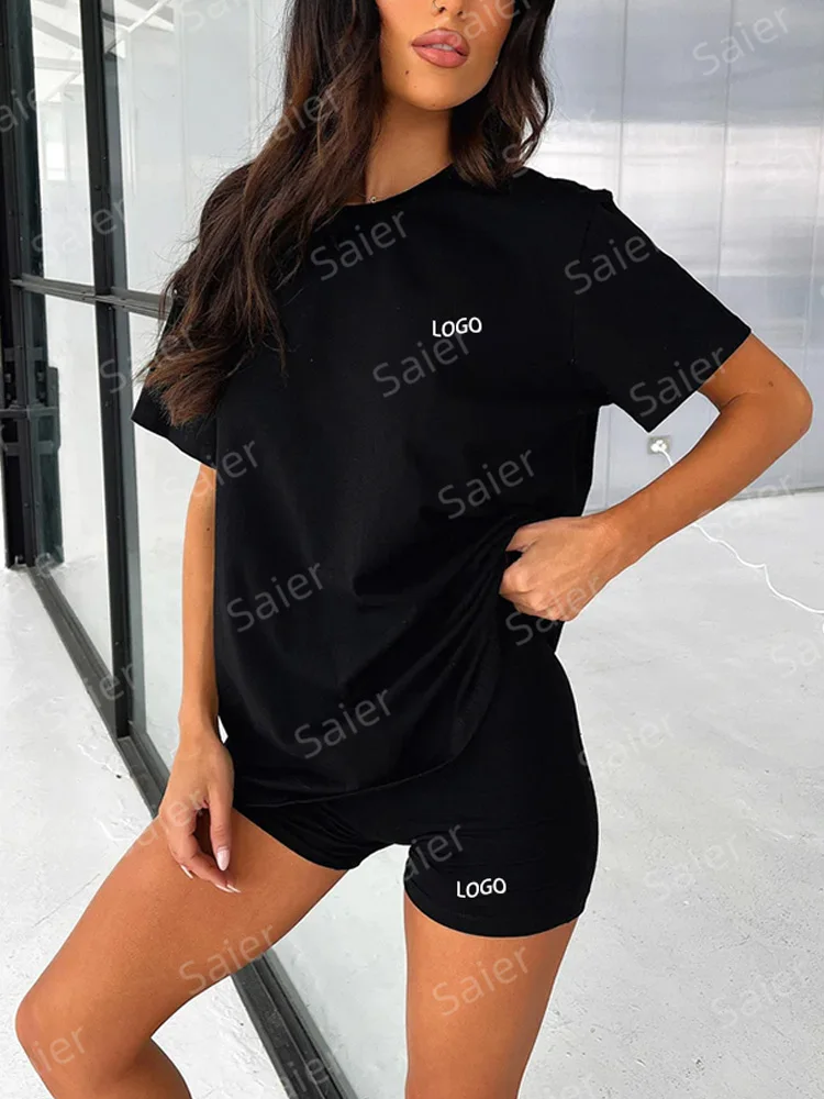 2024 New Arrival Custom Summer Biker Shorts Sets 2 Piece Short Set High ...