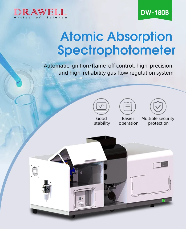 Drawell DW-180B Atomic Absorption Spectroscopy Fully Automatic 8 Lamps ...