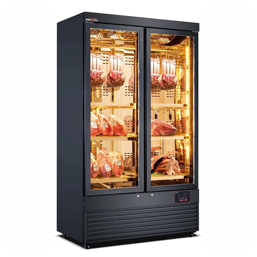 Xeoleo Commercial Double Door Refrigerator Meat Curing Cheese Display ...