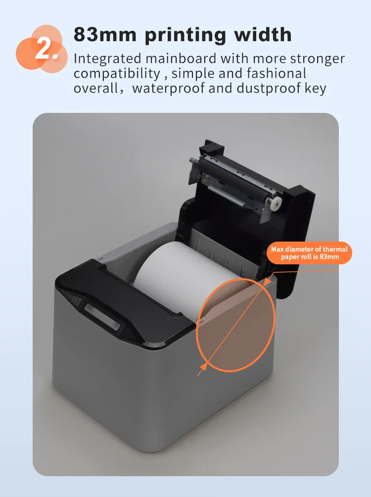 Pos Printer 80mm Usb Thermal Receipt Printer Restaurant Kitchen Printer ...