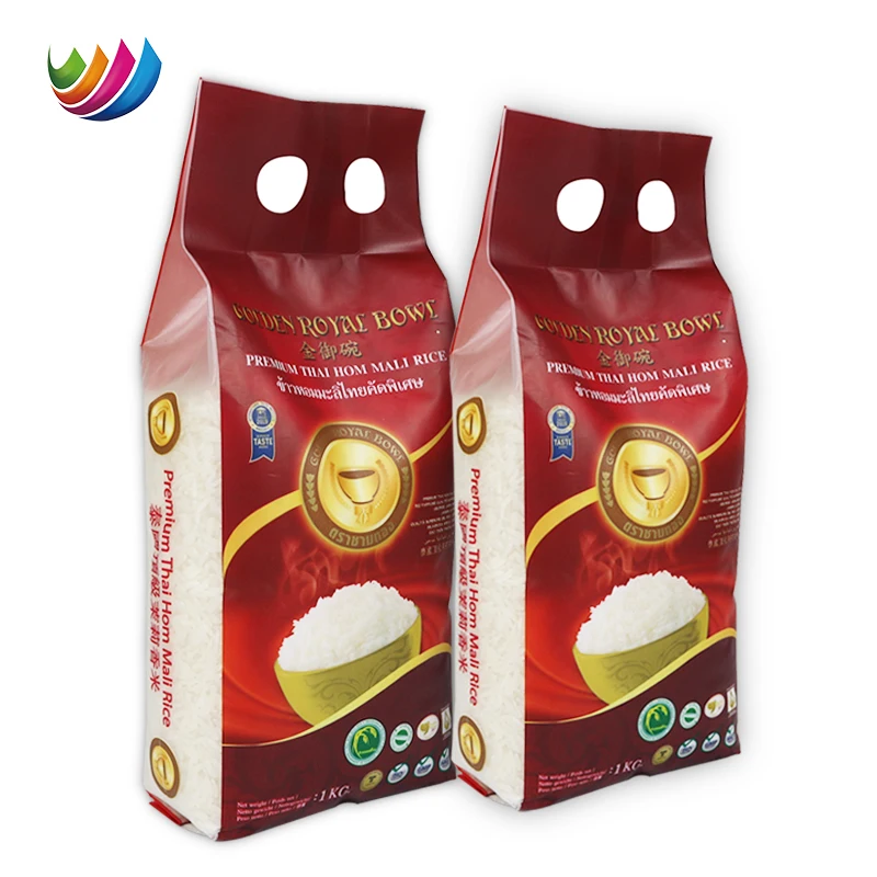 Laminated Plastic Rice Dry Flour Bag Custom Printed 1kg 2kg 5kg Side ...