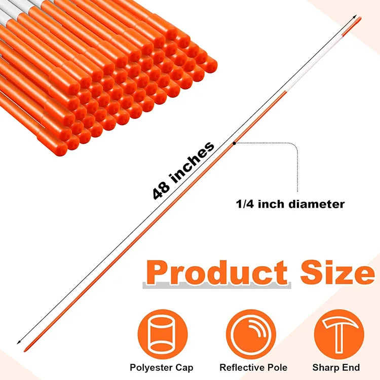 48 Inch FRP Driveway Marking Pole - High Strength & Durability