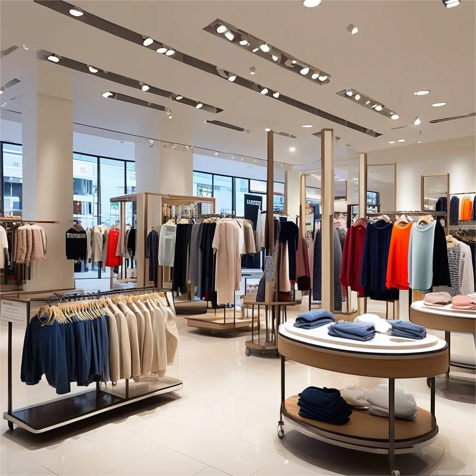 Fashion Retail Garment Metal Display Shelf Stainless Steel Black ...