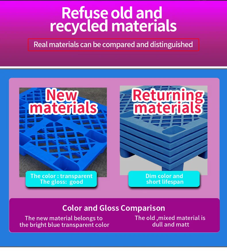 Heavy Duty Reversible HDPE Plastic Pallets for Industrial Use