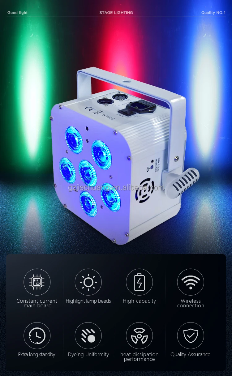 Dmx 6*18w Rgbaw Uv Led Wireless Battery Powered Uplights Wedding - Buy ...