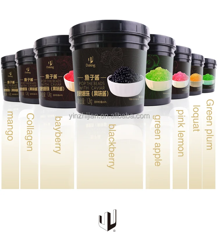DOKING Boba Caviar Shaped mango Flavor Popping Boba Pearl Bubble Tea ...